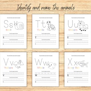 Printable Animal ABC Coloring and Tracing Worksheets, A to Z Tracing ...