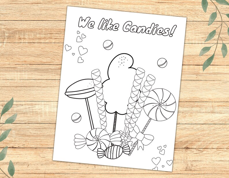 Candyland Party Coloring Book, Birthday Coloring Pages, Printable ...