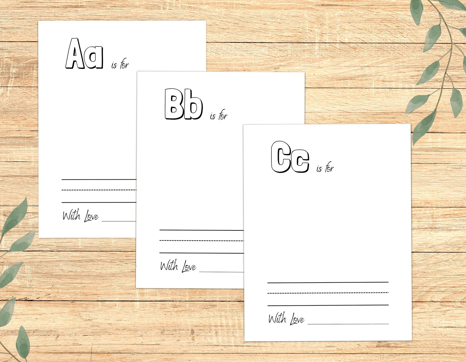 Baby Girl's First Alphabet Book, Printable Baby Shower, Baby's ABC Book ...