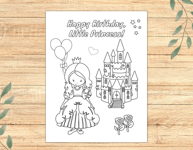 Princess Party Coloring Pages Printable Coloring Book - Etsy