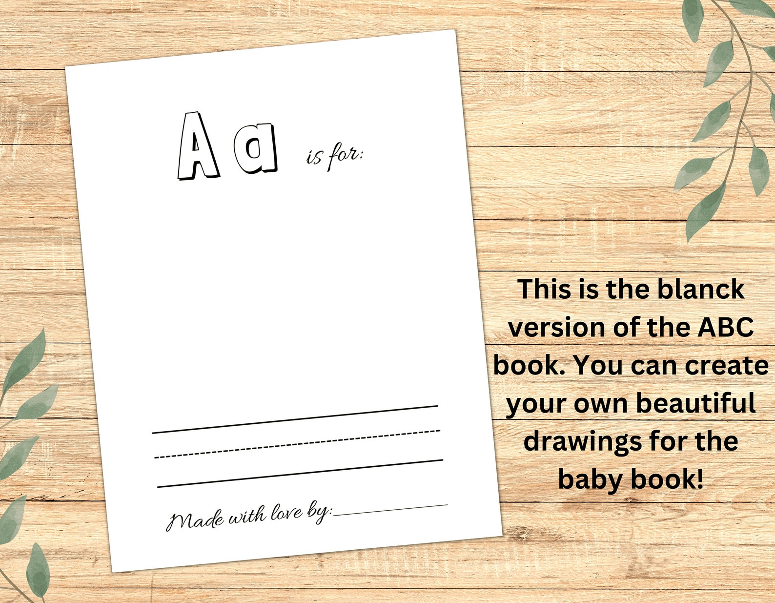Baby's First Alphabet Book, Baby Shower Printable, Baby's ABC Book ...