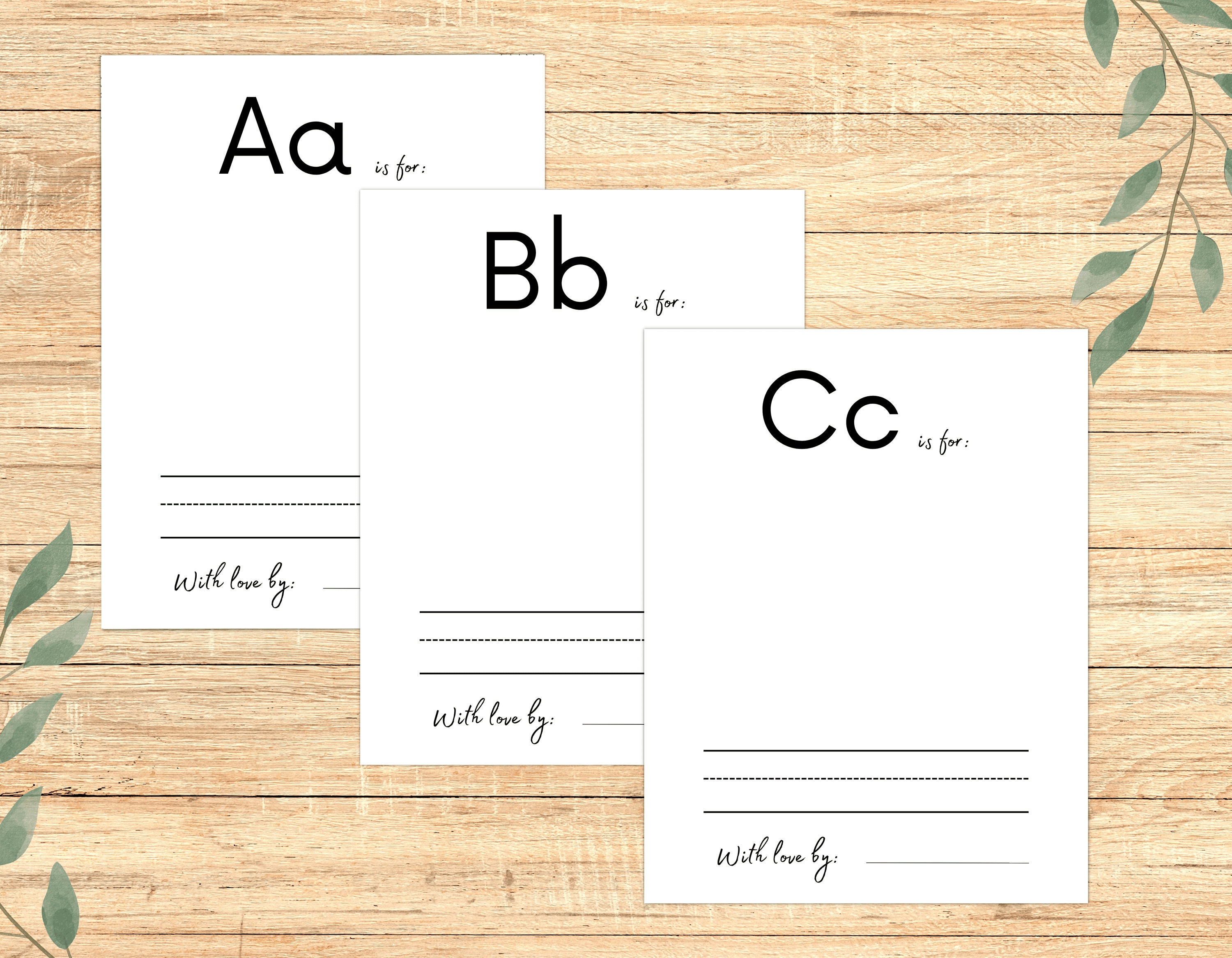 Baby Boy's First Alphabet Book, Printable Baby Shower, Baby's ABC Book ...