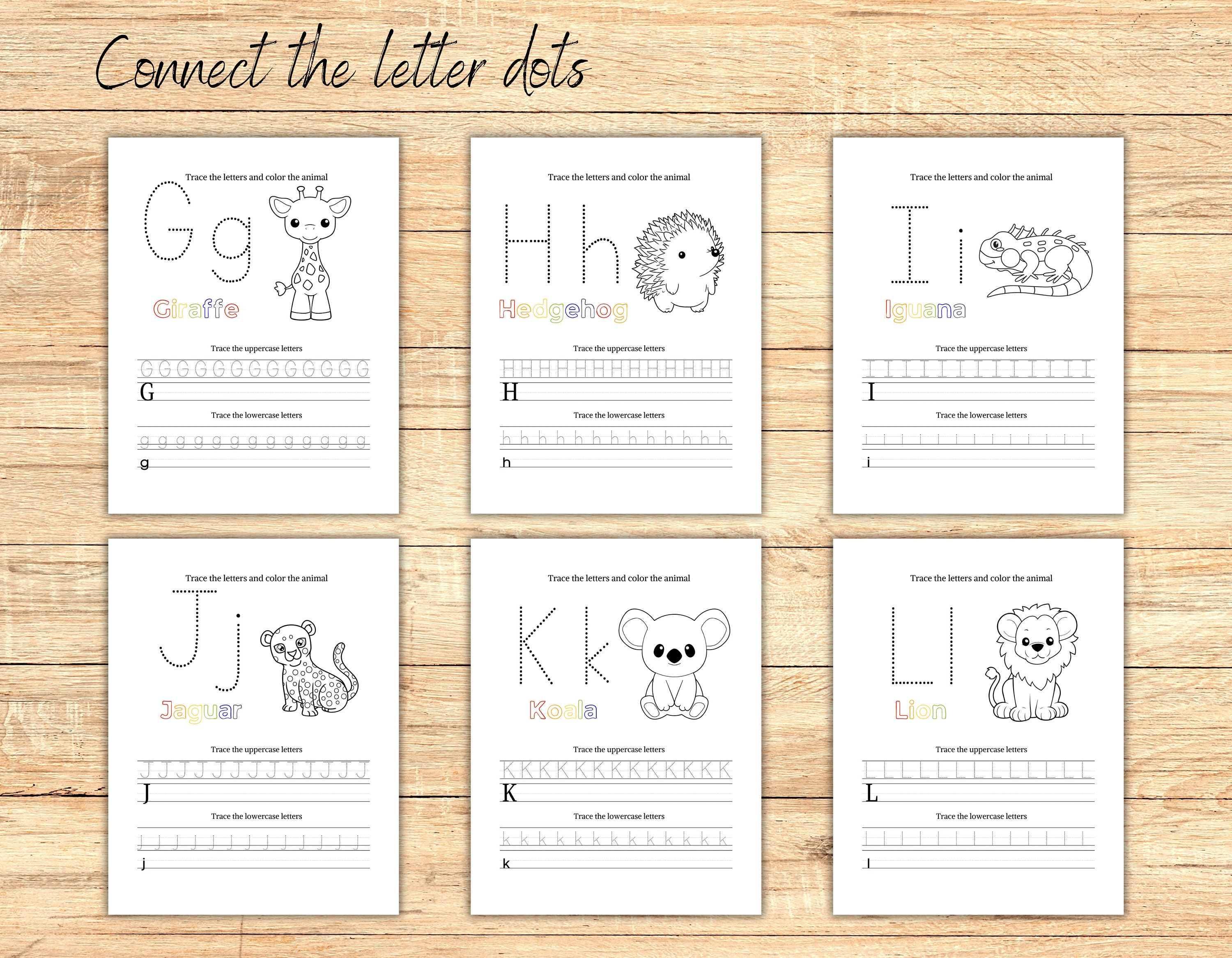 Printable Animal ABC Coloring and Tracing Worksheets, A to Z Tracing ...