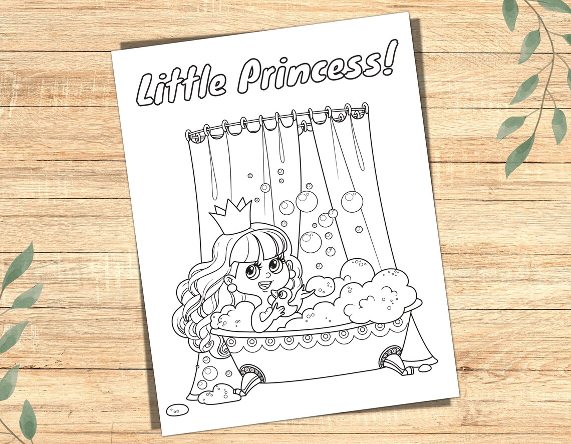 Princess Birthday Coloring Pages, Printable Coloring Book, Kids Relax ...