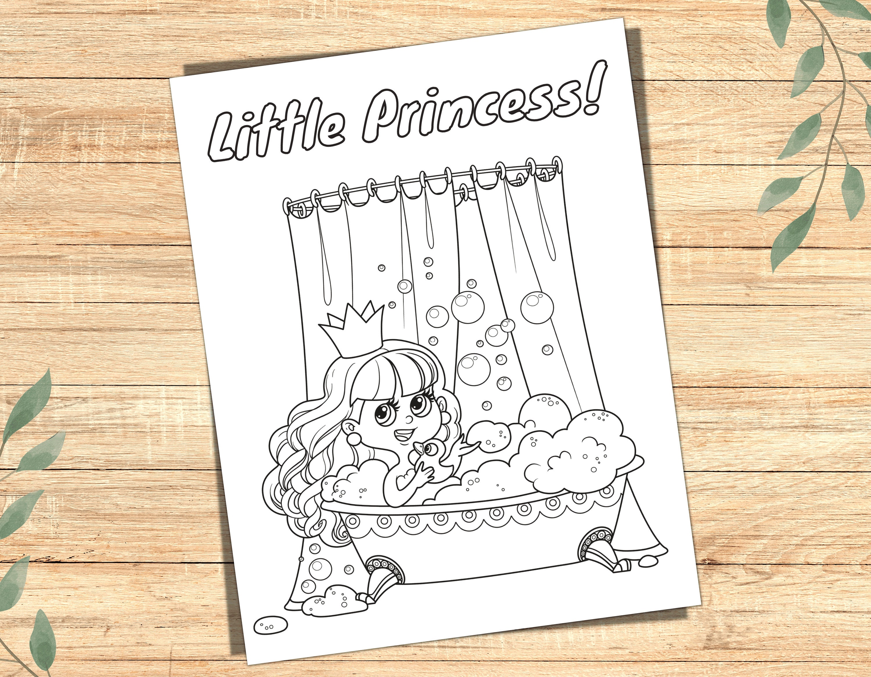 Princess Birthday Coloring Pages, Printable Coloring Book, Kids Relax ...