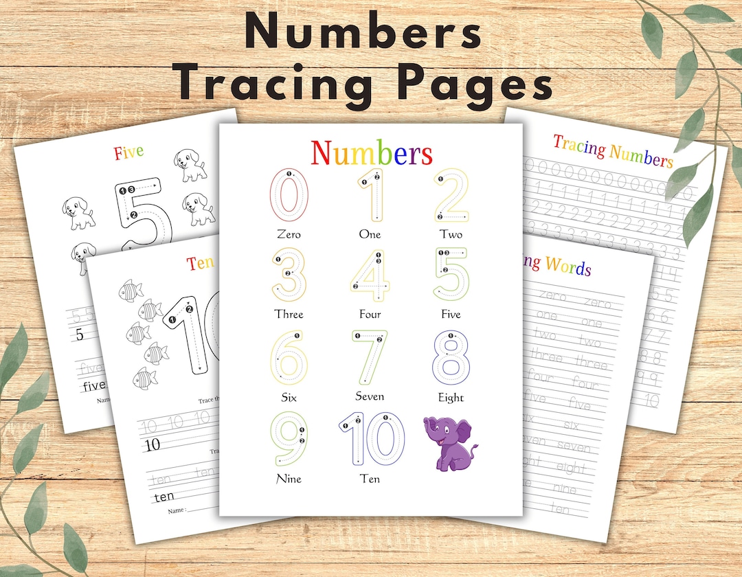 Printable Number Tracing Worksheets Handwriting Practice PDF - Etsy