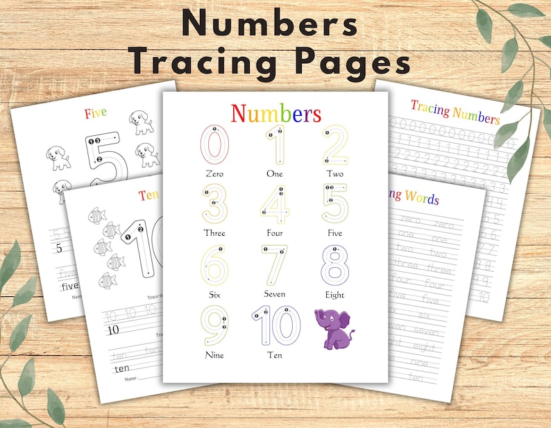 Printable Number Tracing Worksheets Handwriting Practice PDF - Etsy