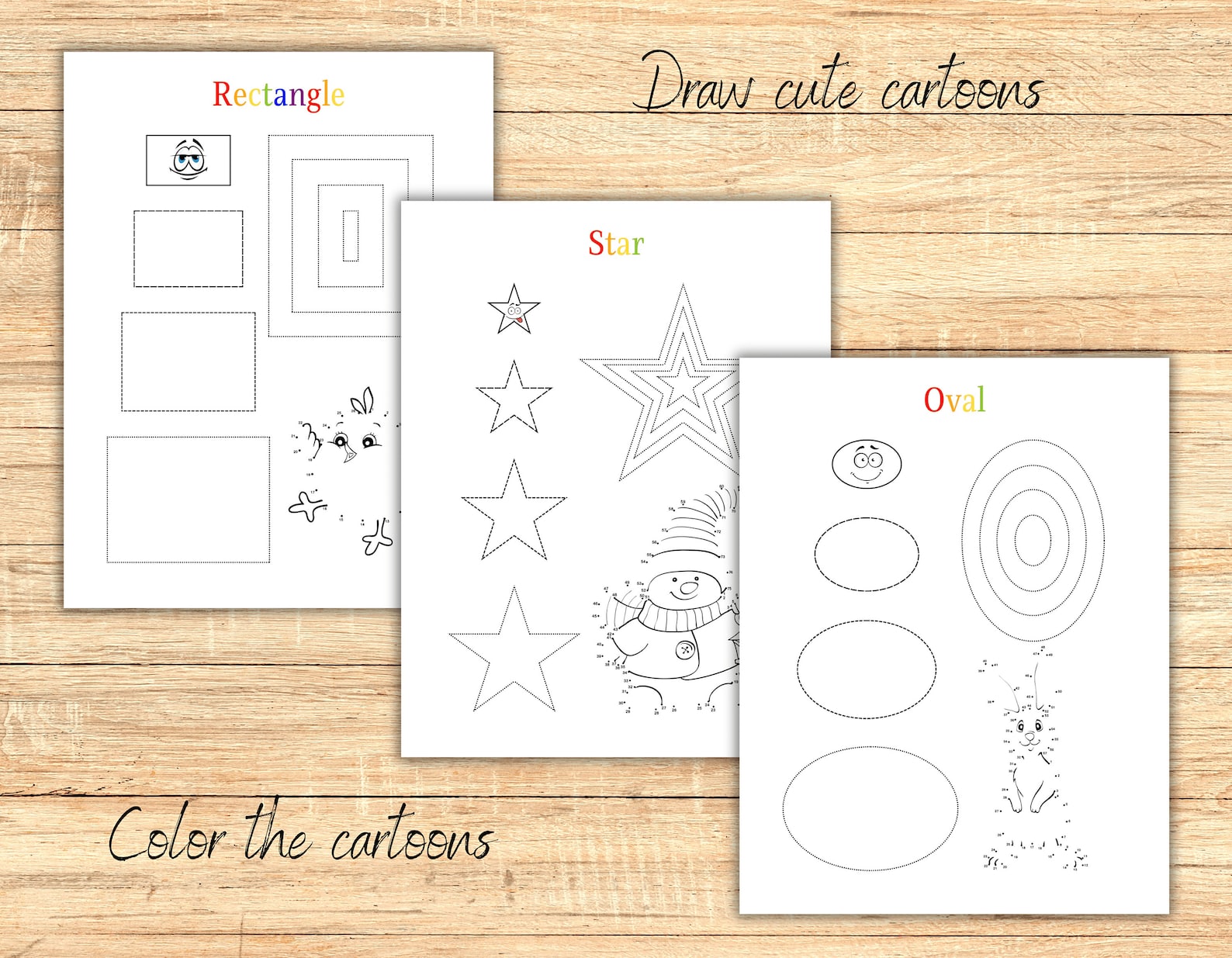 Printable Shape Tracing Worksheet, Learning Practice Worksheet, Connect ...