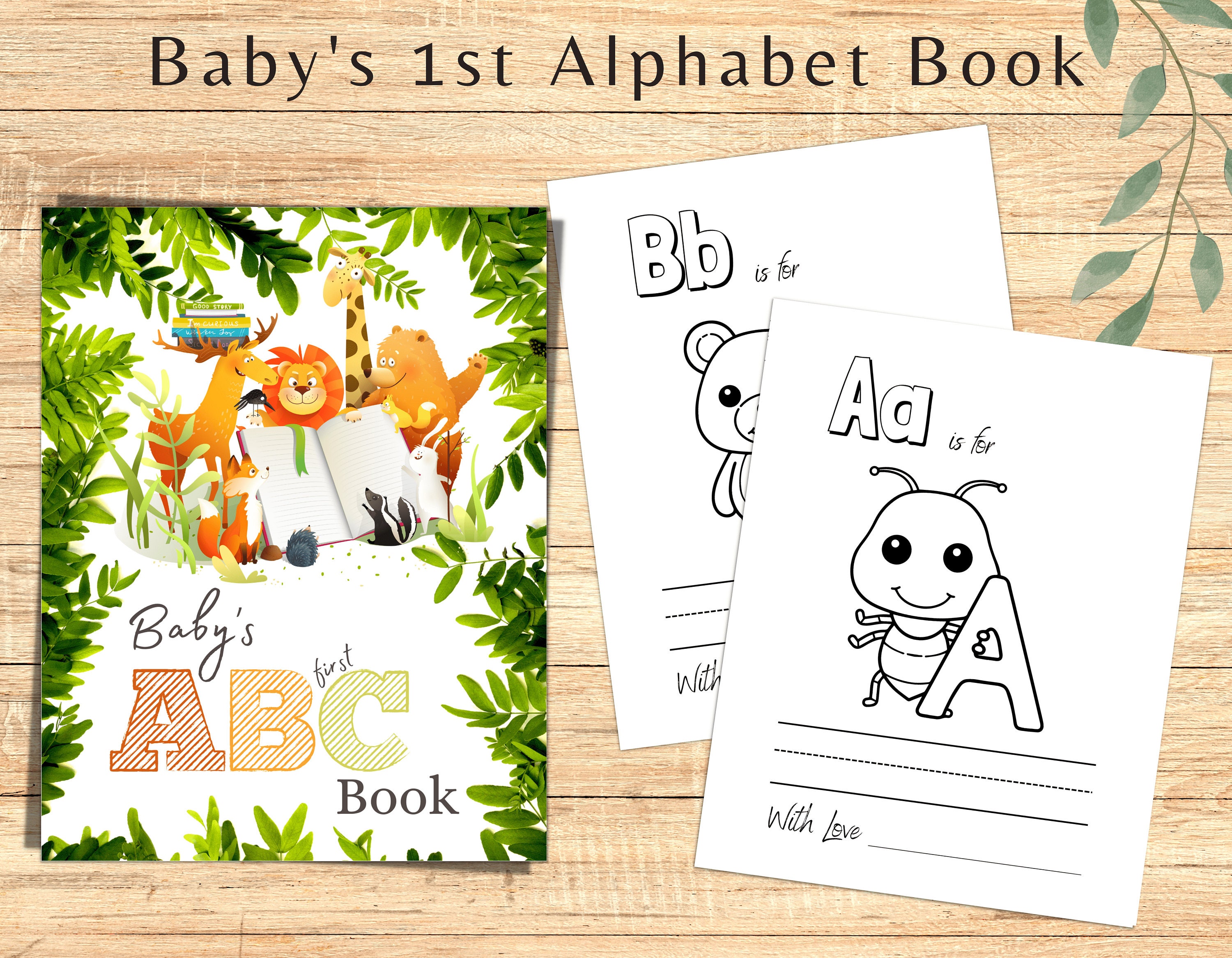Baby's First Animals Alphabet Book, Printable Baby Shower, Baby's ABC ...