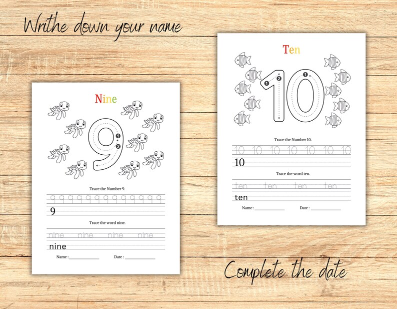 Printable Number Tracing Worksheets, Handwriting Practice PDF, 0-10 ...