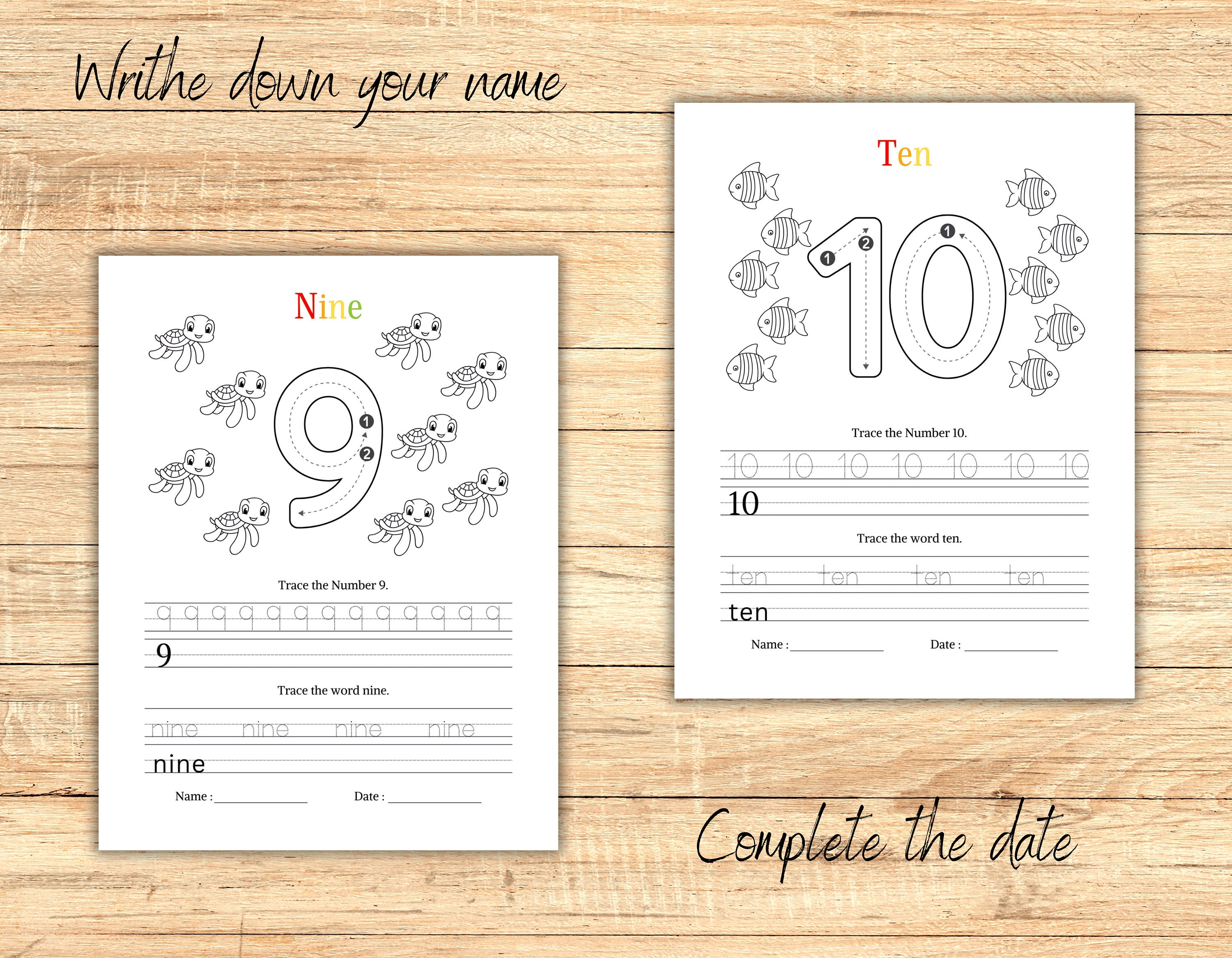 Printable Number Tracing Worksheets, Handwriting Practice PDF, 0-10 ...