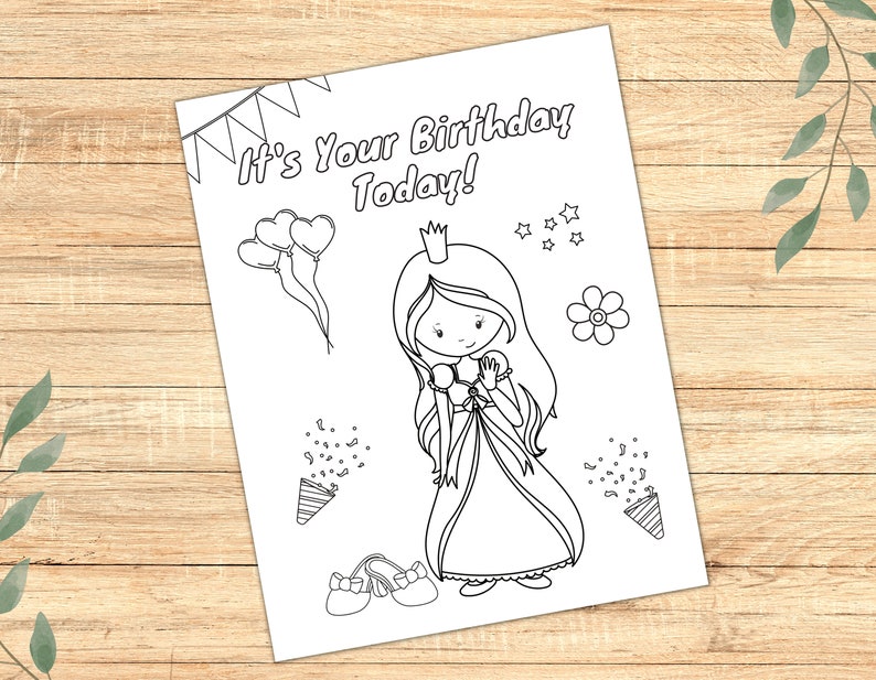 Princess Party Coloring Pages Printable Coloring Book - Etsy
