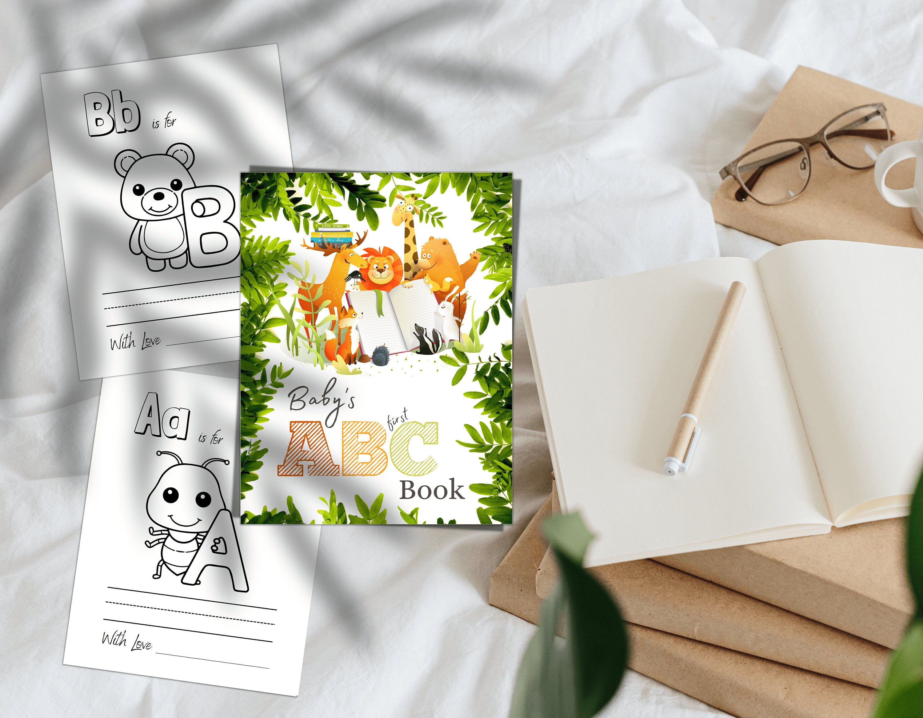 Baby's First Animals Alphabet Book, Printable Baby Shower, Baby's ABC ...