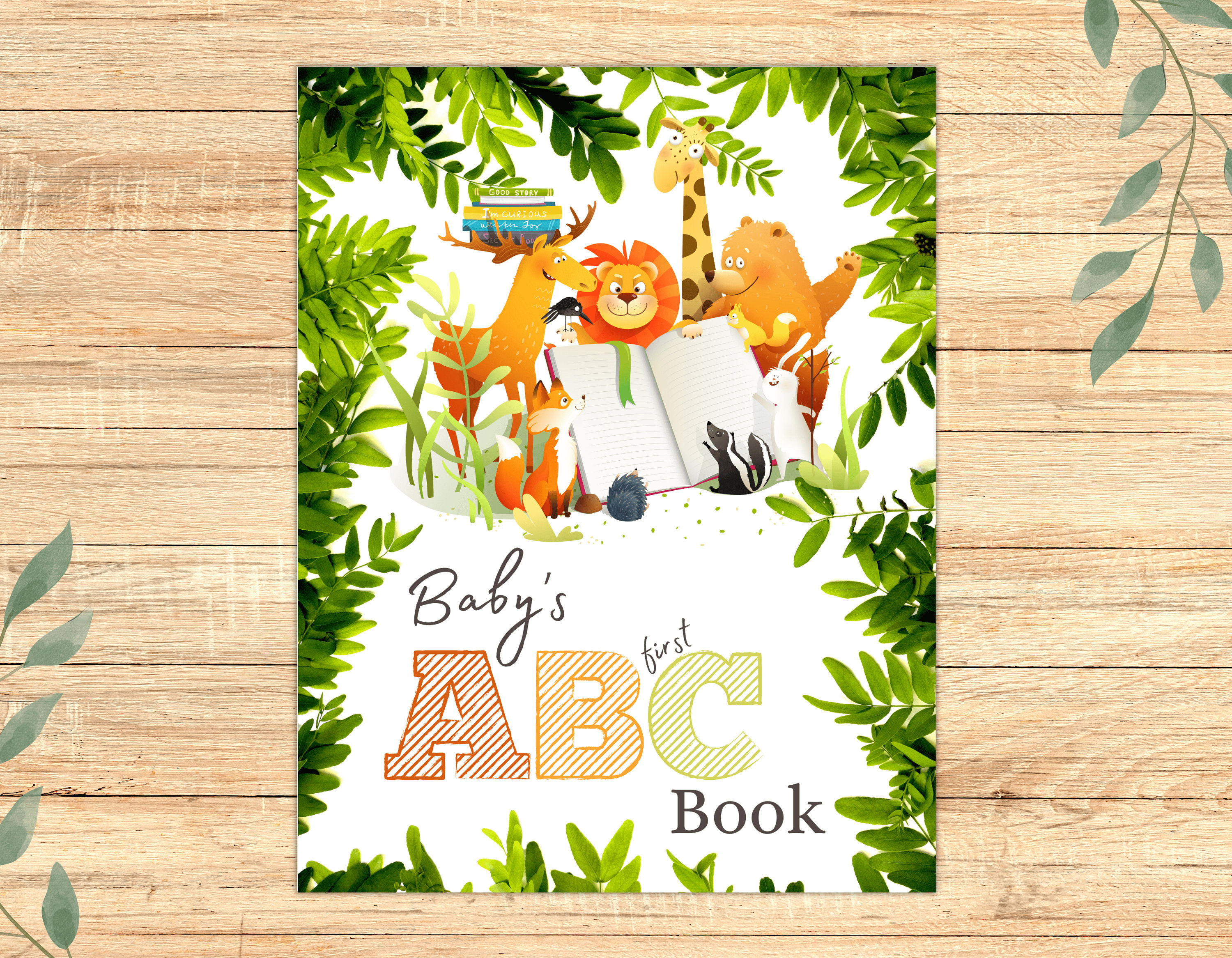 Baby's First Animals Alphabet Book, Printable Baby Shower, Baby's ABC ...