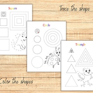 Printable Shape Tracing Worksheet, Learning Practice Worksheet, Connect ...