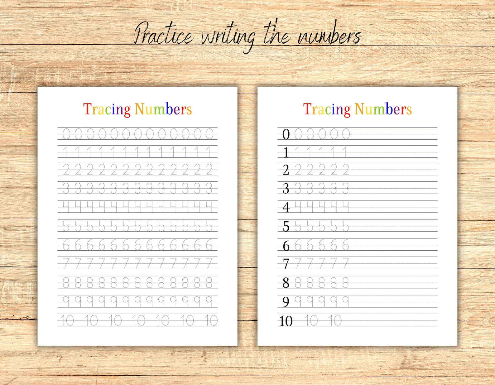Printable Number Tracing Worksheets, Handwriting Practice PDF, 0-10 ...