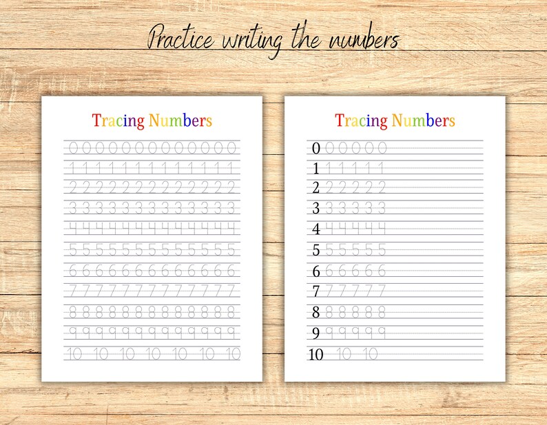 Printable Number Tracing Worksheets, Handwriting Practice PDF, 0-10 ...