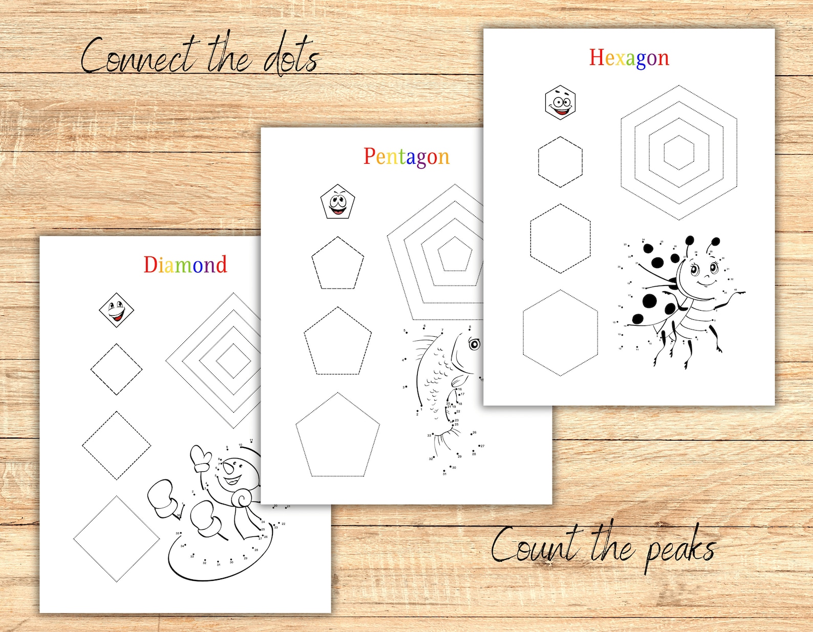 Printable Shape Tracing Worksheet, Learning Practice Worksheet, Connect ...