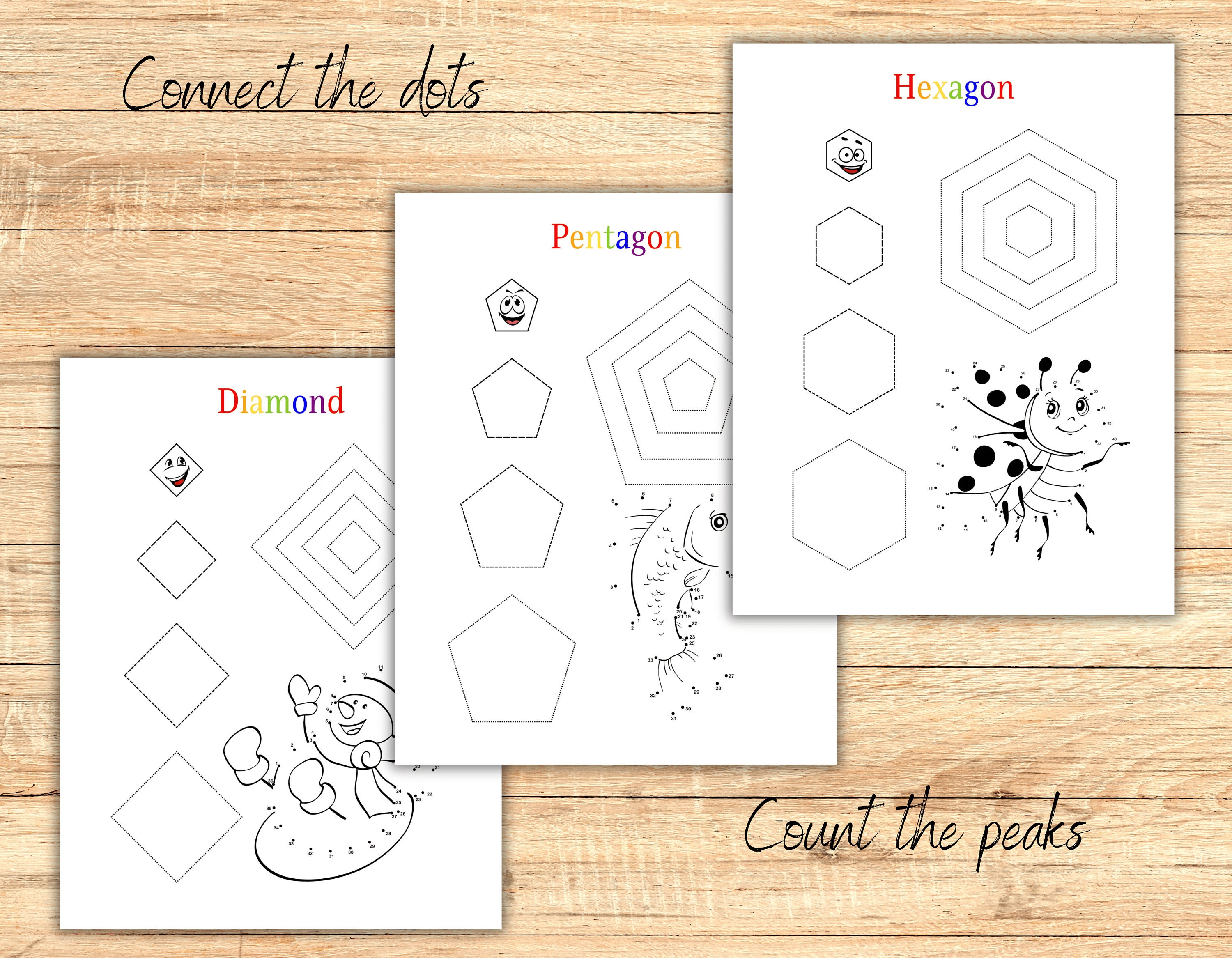 Printable Shape Tracing Worksheet, Learning Practice Worksheet, Connect ...