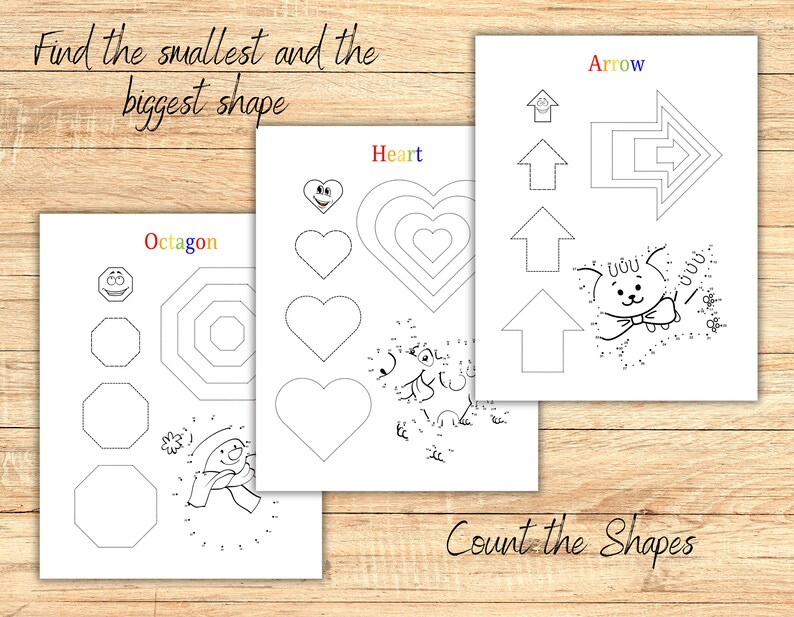 Printable Shape Tracing Worksheet, Learning Practice Worksheet, Connect ...