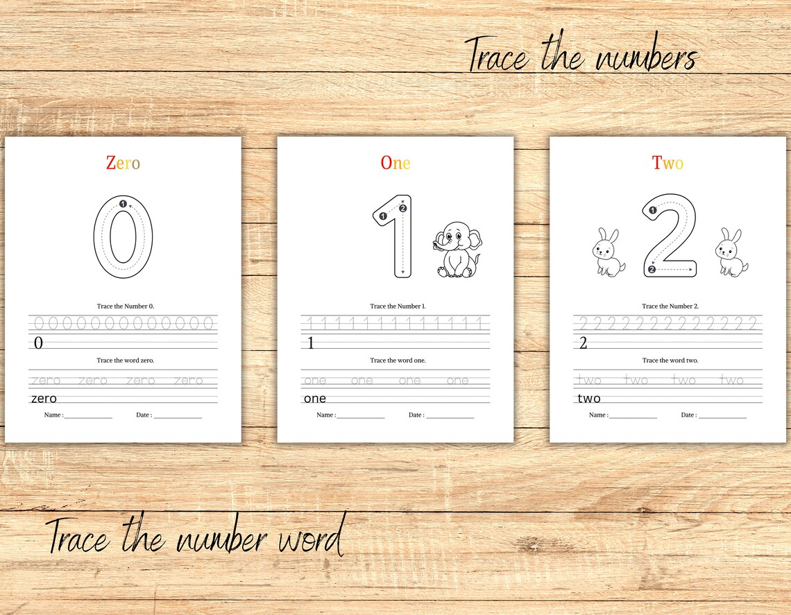 Printable Number Tracing Worksheets, Handwriting Practice PDF, 0-10 ...