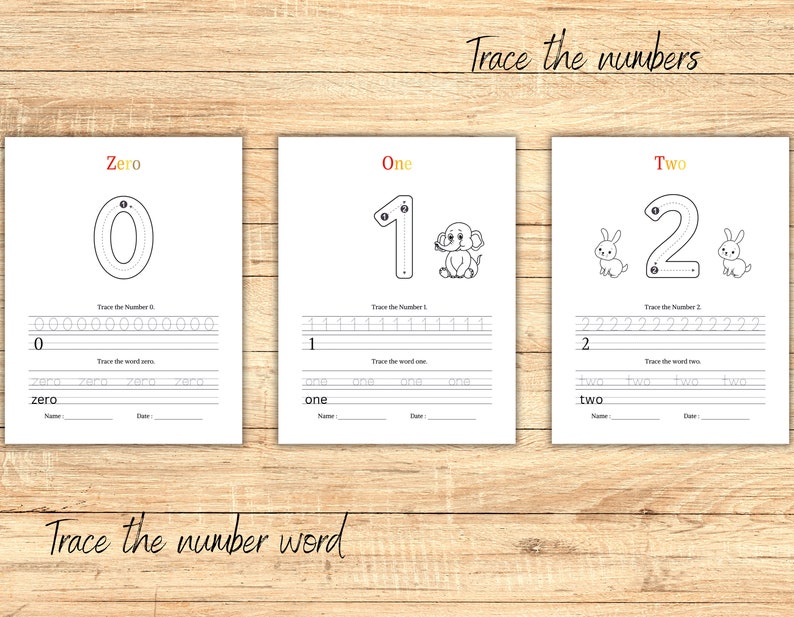 Printable Number Tracing Worksheets, Handwriting Practice PDF, 0-10 ...
