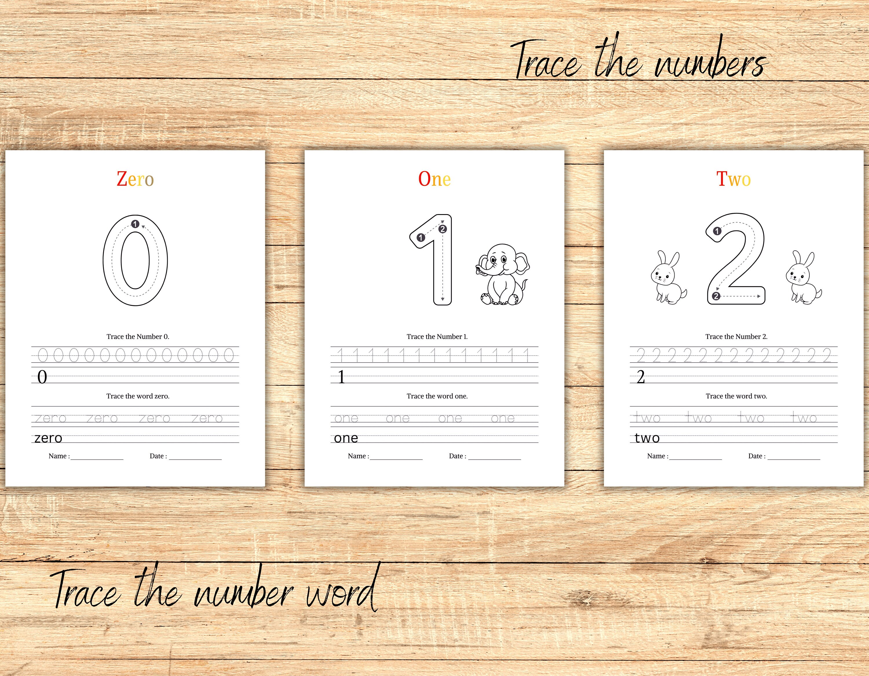 Printable Number Tracing Worksheets, Handwriting Practice PDF, 0-10 ...