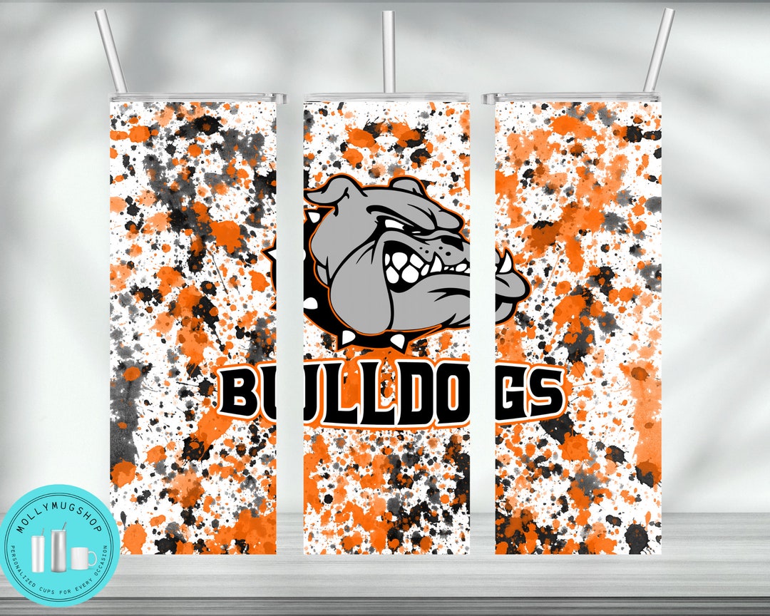 Orange and Black Bulldog 20 or 30 Oz Tumbler - Etsy