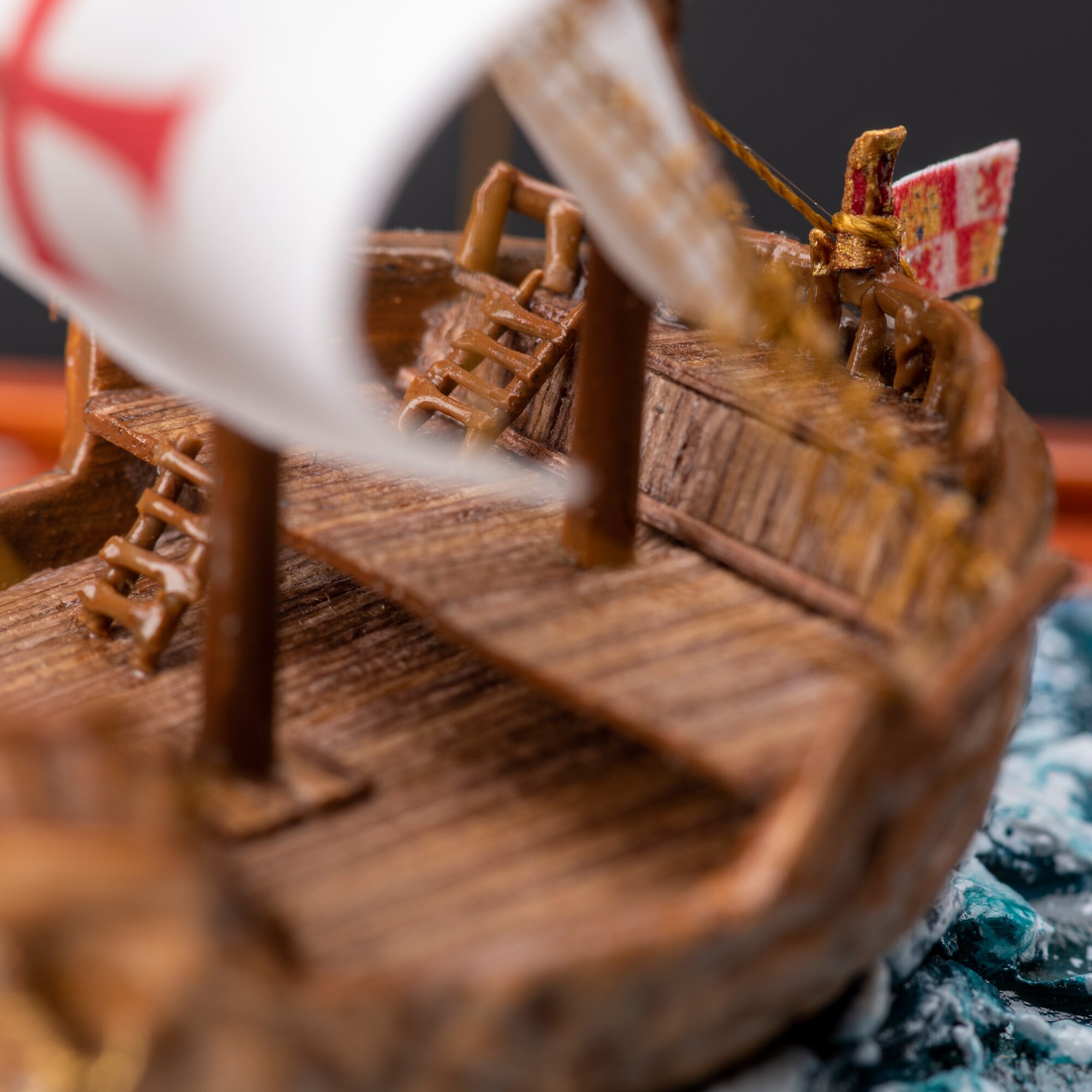 Tiny Model Ship Santa Maria 6cm, Handmade Hobby Artwork From Walnut ...