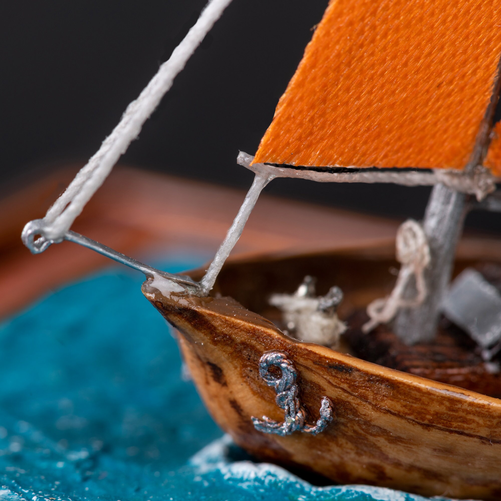 Wooden Sailboat Diorama: Pecan Walnut Shell Miniature Ship - Etsy
