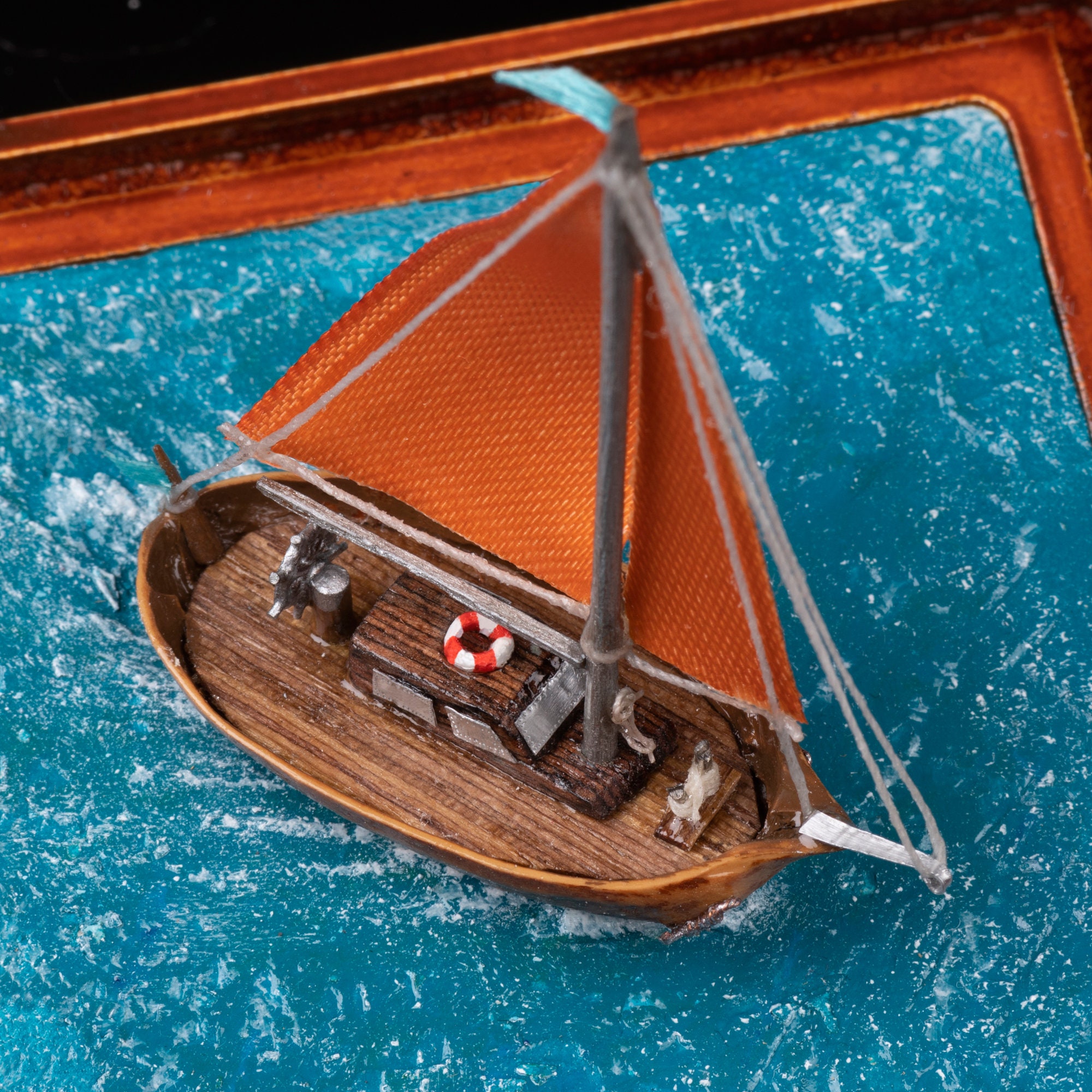 Wooden Sailboat Diorama: Pecan Walnut Shell Miniature Ship - Etsy