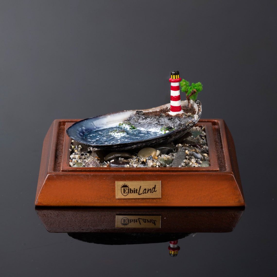 Miniature Lighthouse Diorama: Mussel Shell Sea Life Display, Handmade ...