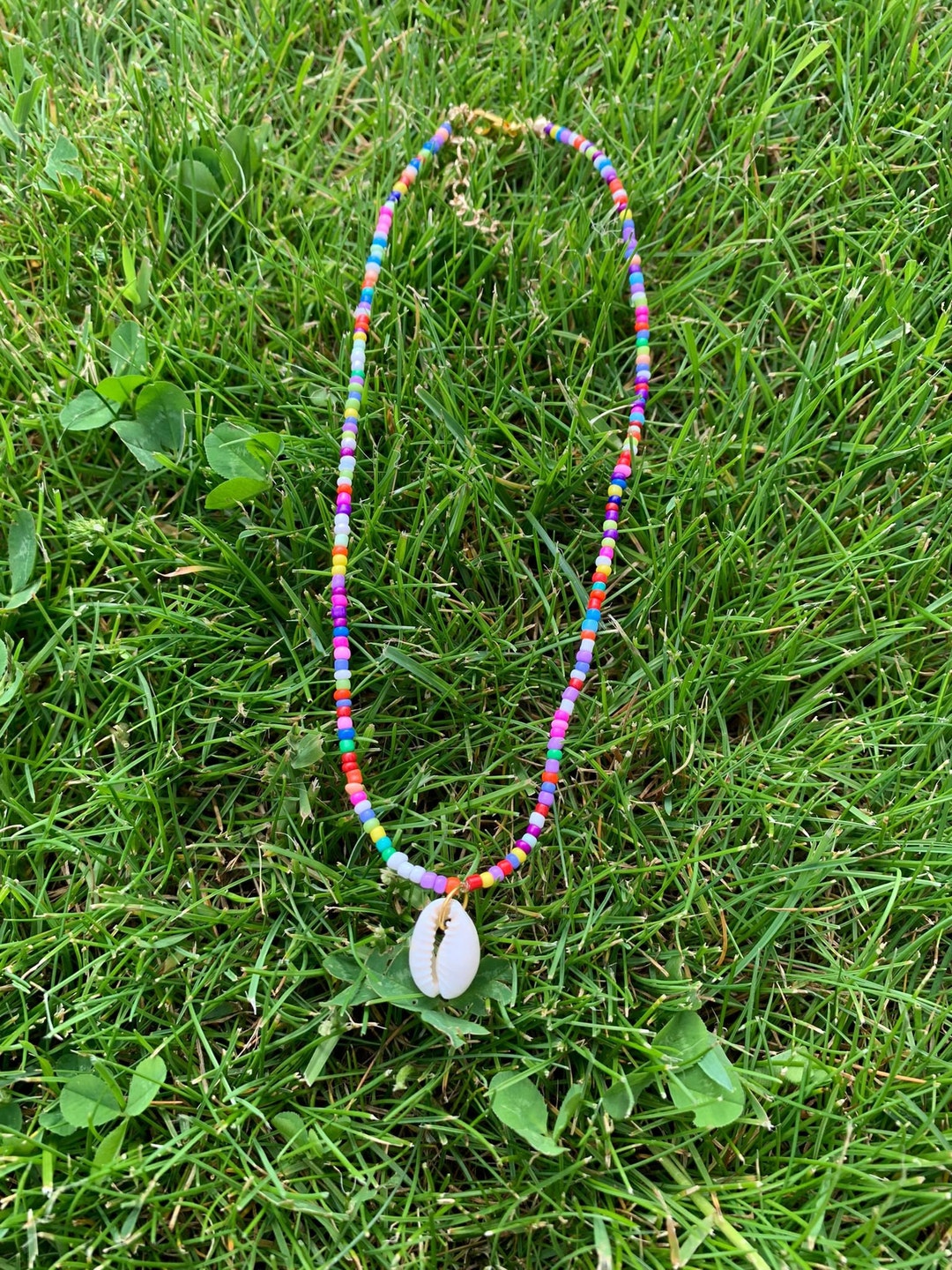 Colorful Cowrie Shell Necklace - Etsy