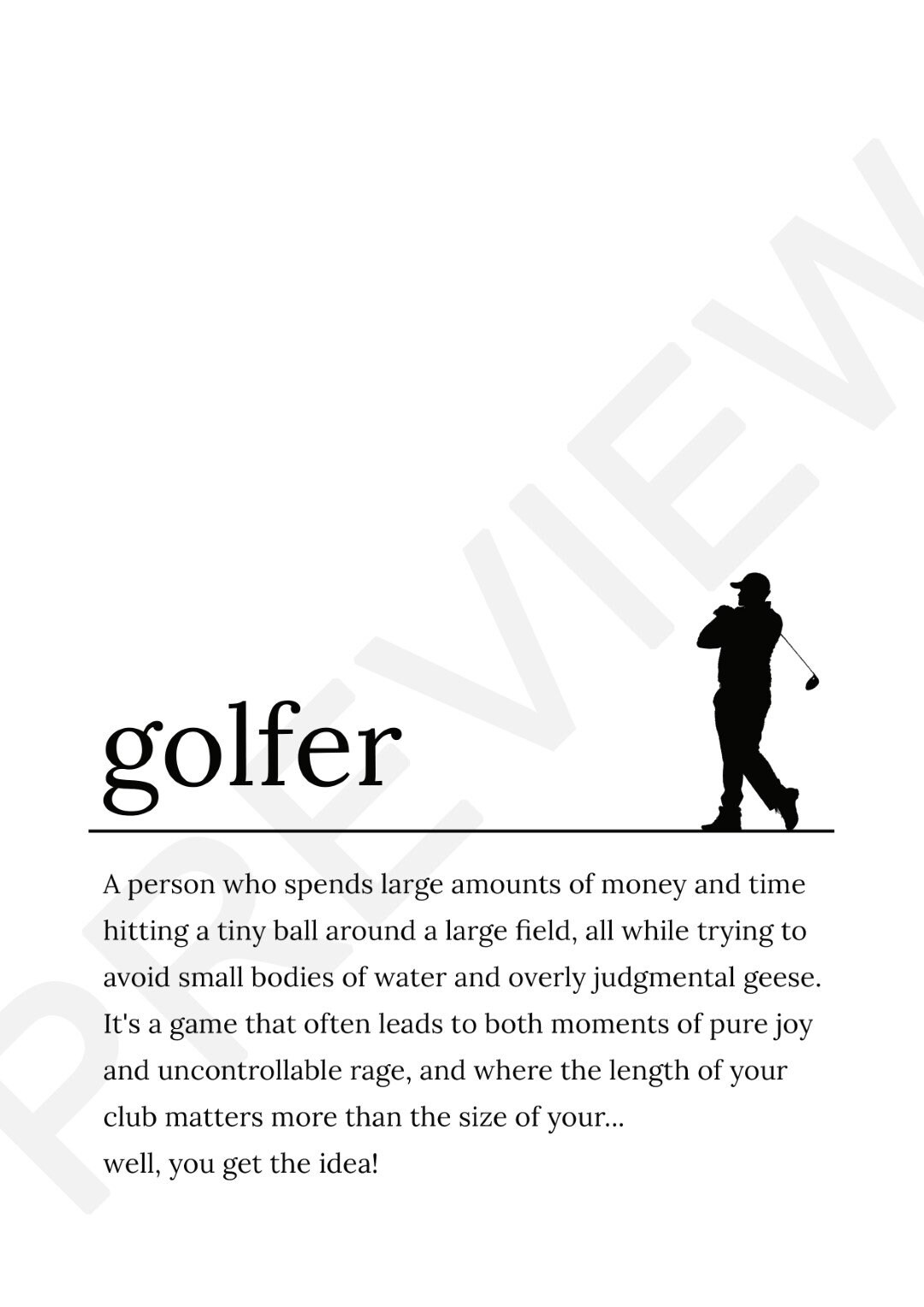 Golf Print Wall Art - Funny Golf Poster - Etsy