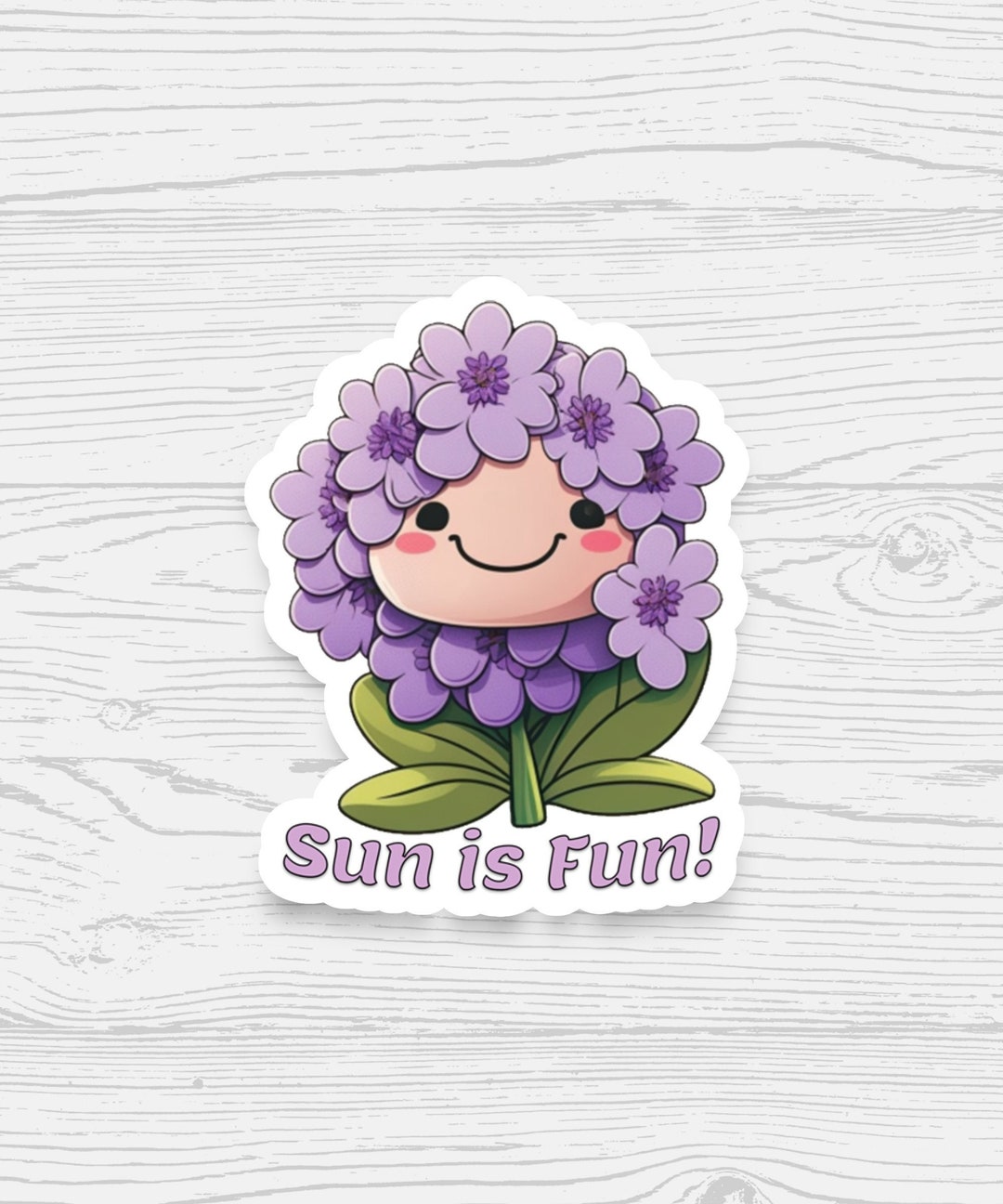Cute Cartoon Lilac Kiss-cut Sticker, Kids Flower Decal, Nature Floral ...
