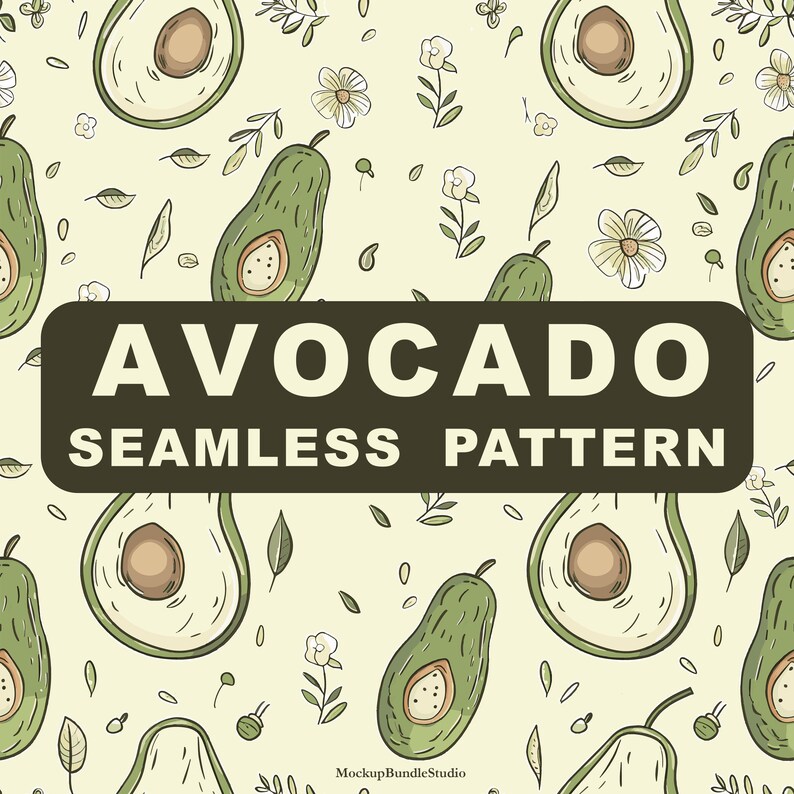 Avocado Seamless Pattern PNG Seamless Fabric Design, Repeat Tile ...