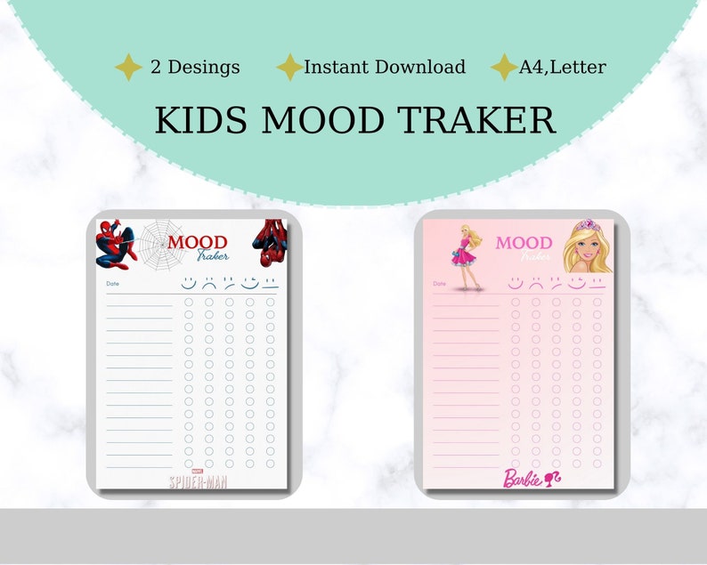 Mood Tracker for Kids | Kids Mood Tracker | Barbie Mood Tracker ...