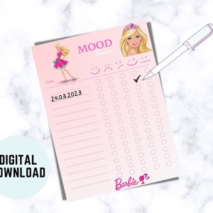 Mood Tracker for Kids | Kids Mood Tracker | Barbie Mood Tracker ...