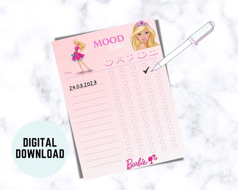 Mood Tracker for Kids | Kids Mood Tracker | Barbie Mood Tracker ...