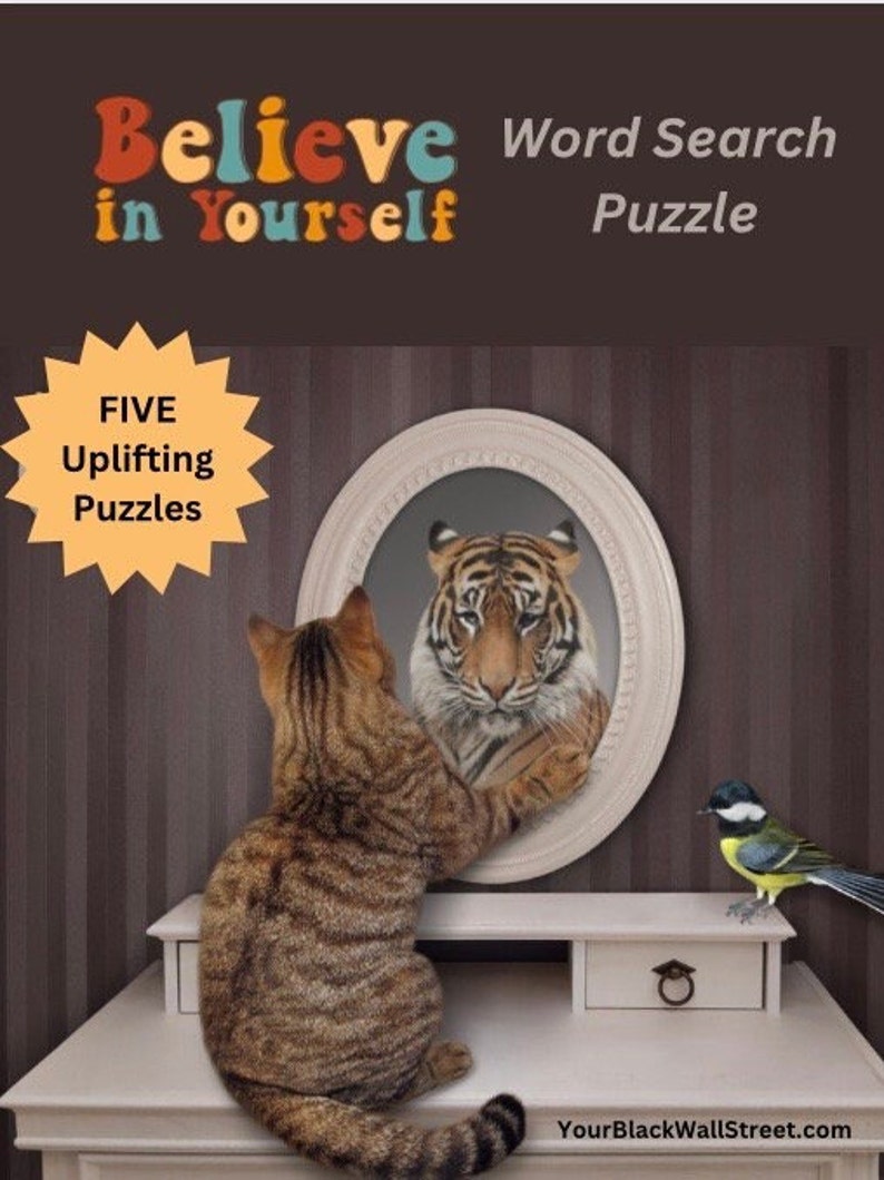 Printable Mindfulness Word Search Puzzle Book | Believe in Yourself | 5 ...