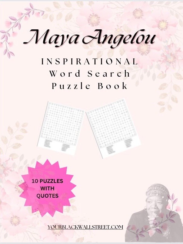 Printable Maya Angelou Quotes Word Search Puzzle Book | Inspirational ...