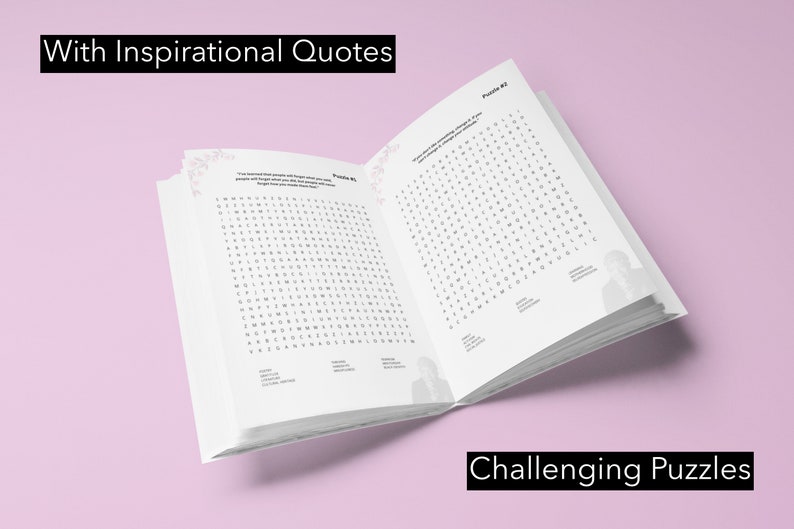 Printable Maya Angelou Quotes Word Search Puzzle Book | Inspirational ...