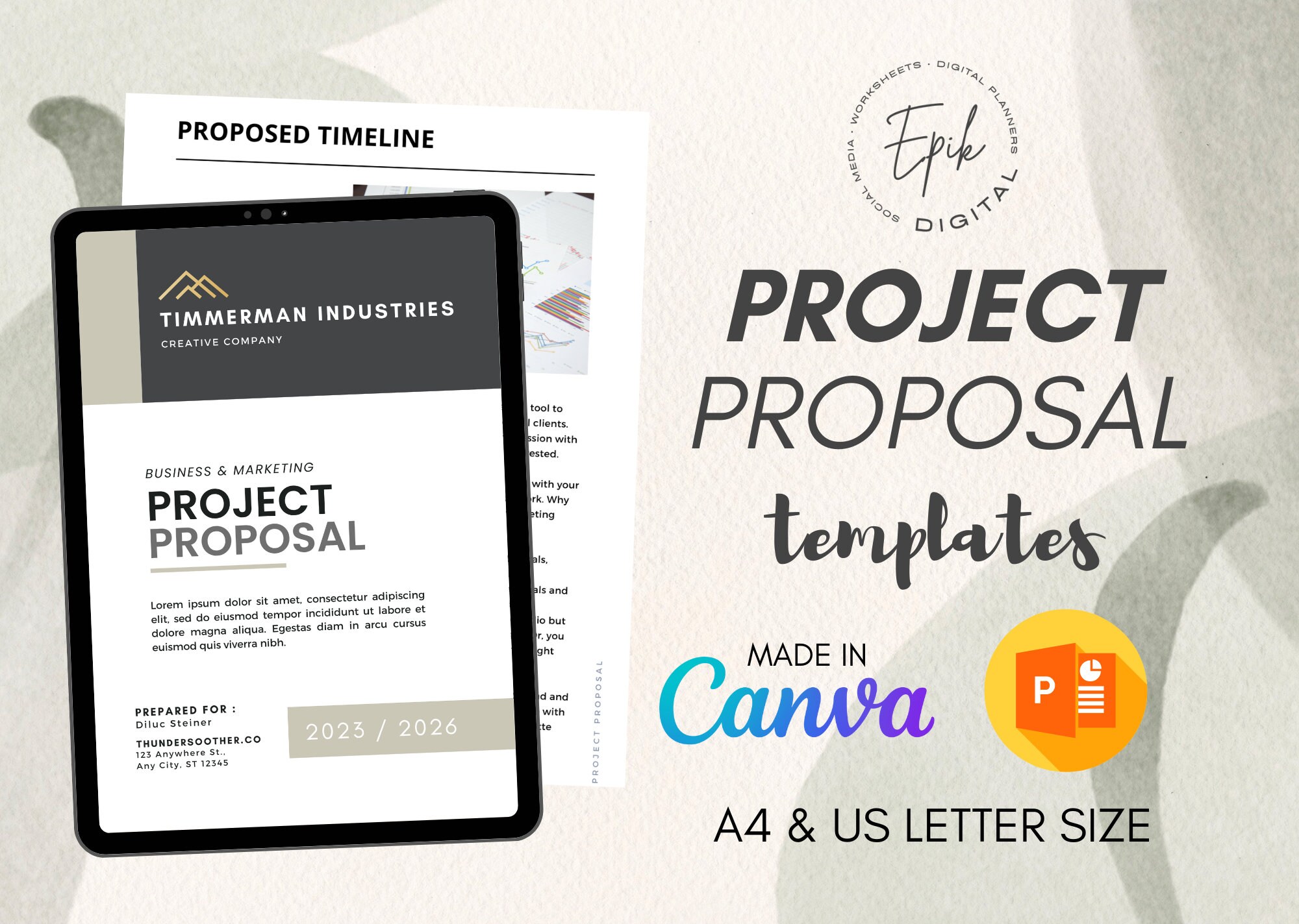 Project Proposal Template Editable Business Proposal - Etsy
