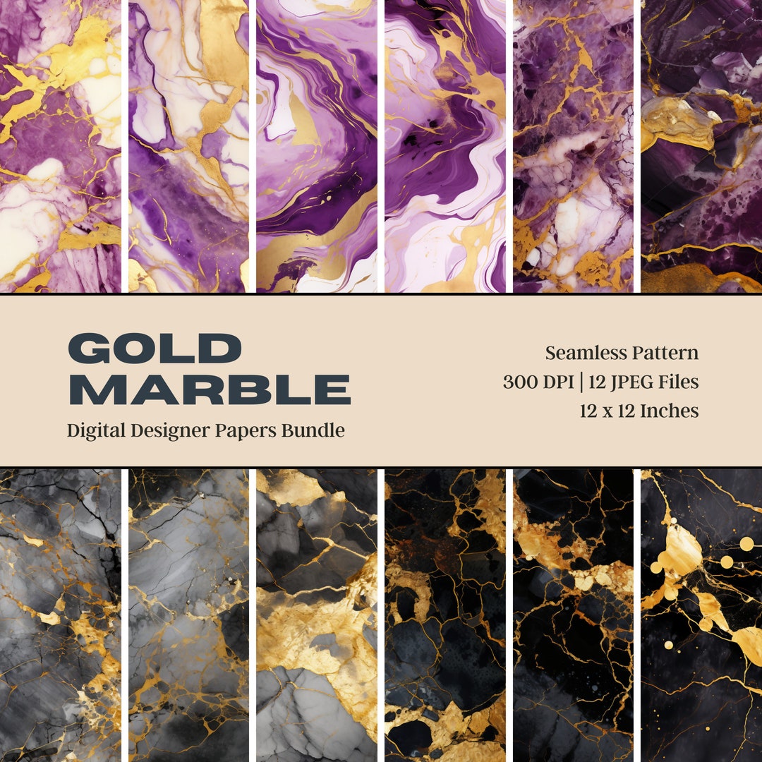 12 Black Purple Marble Digital Paper, Marble Wallpaper, Marble Digital ...