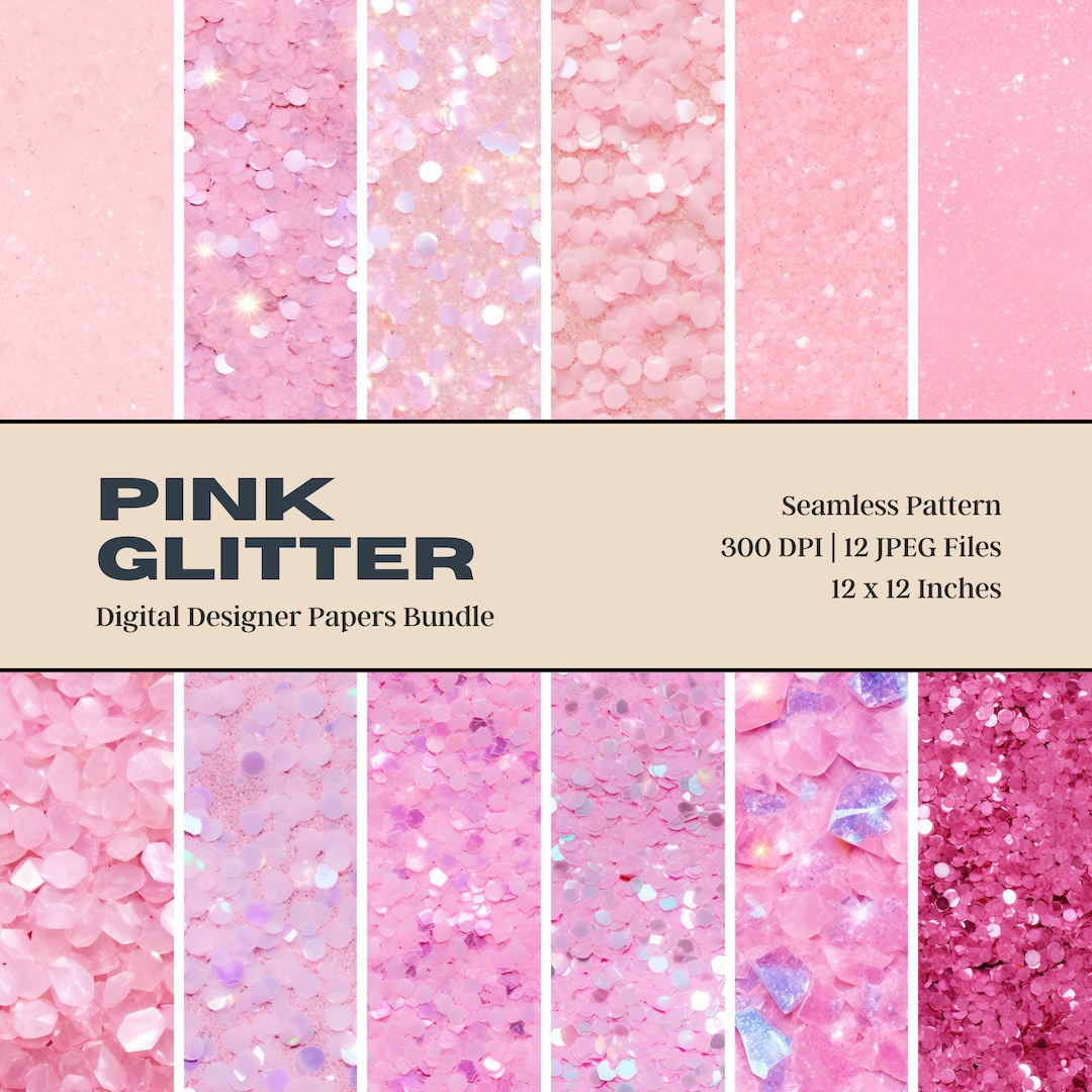 Pink Glitter Digital Paper, Jewel Texture Backgrounds (digital Download ...
