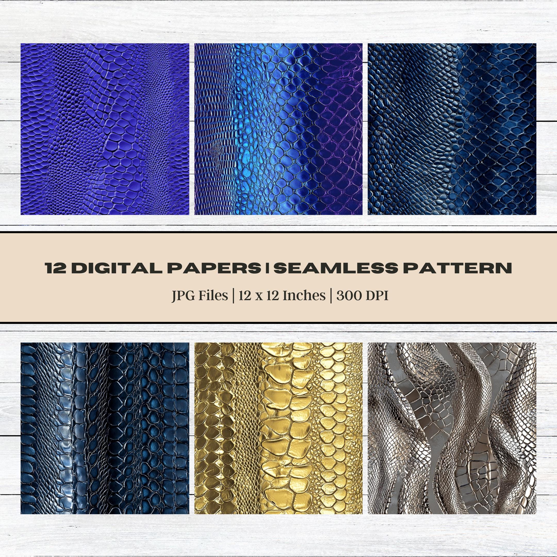 12 Snake Skin Digital Paper, Leather Pattern, Snake Skin Textures ...
