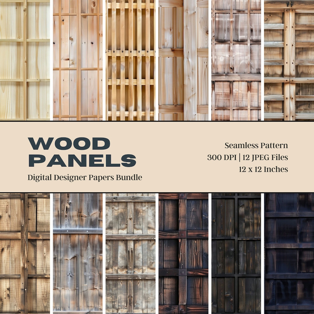 12 Japanese Wood Panels Digital Paper, Zen Garden, Japanese Wood Panels ...