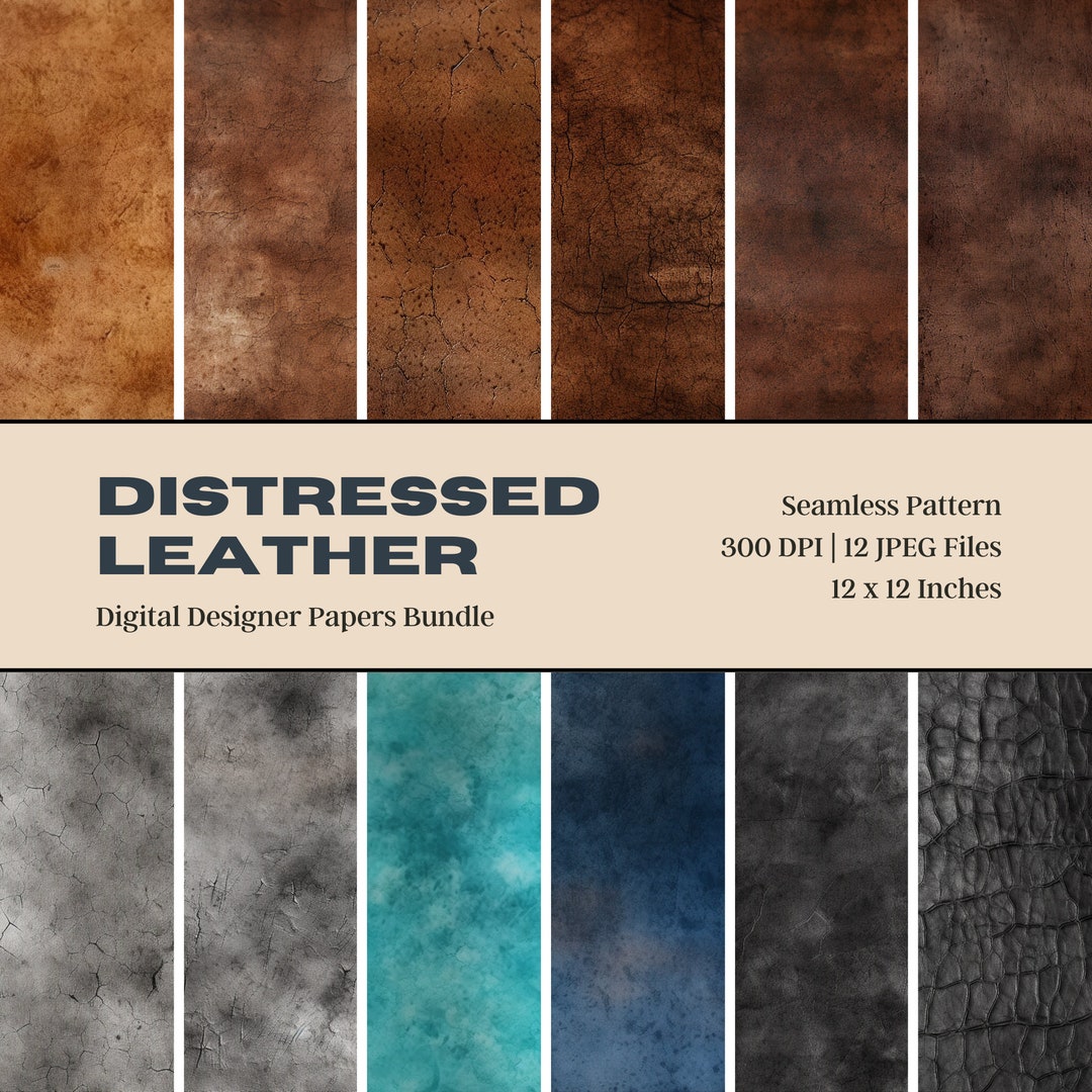 12 Distressed Leather Digital Paper, Leather Pattern, Western Leather ...
