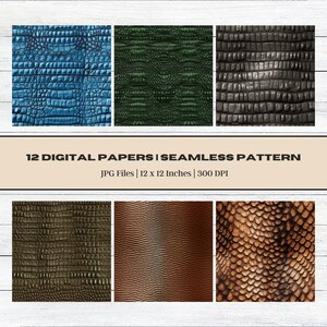 Exotic Skins Digital Paper, Seamless Leather Pattern (12x12 Inches) - Etsy