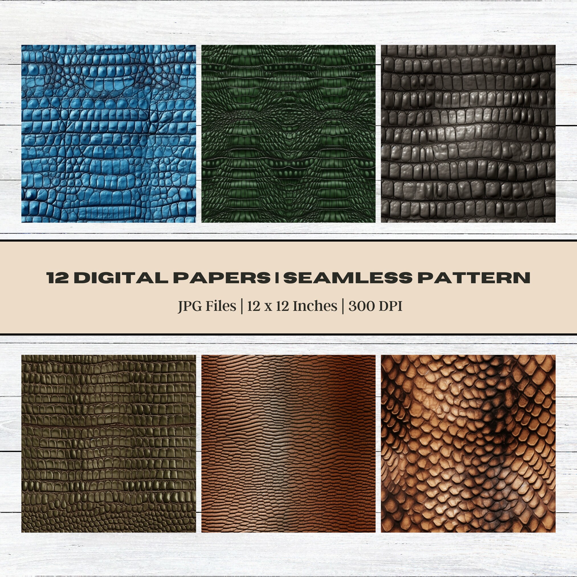 12 Exotic Skins Digital Paper, Leather Pattern, Exotic Pattern, Colored ...